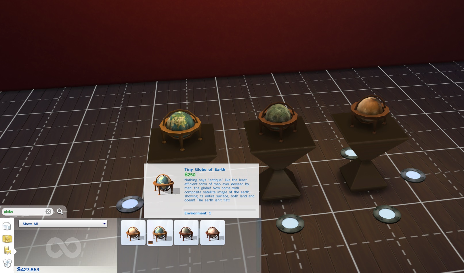 Mod The Sims - Tiny Globe with earth, moon and mars!