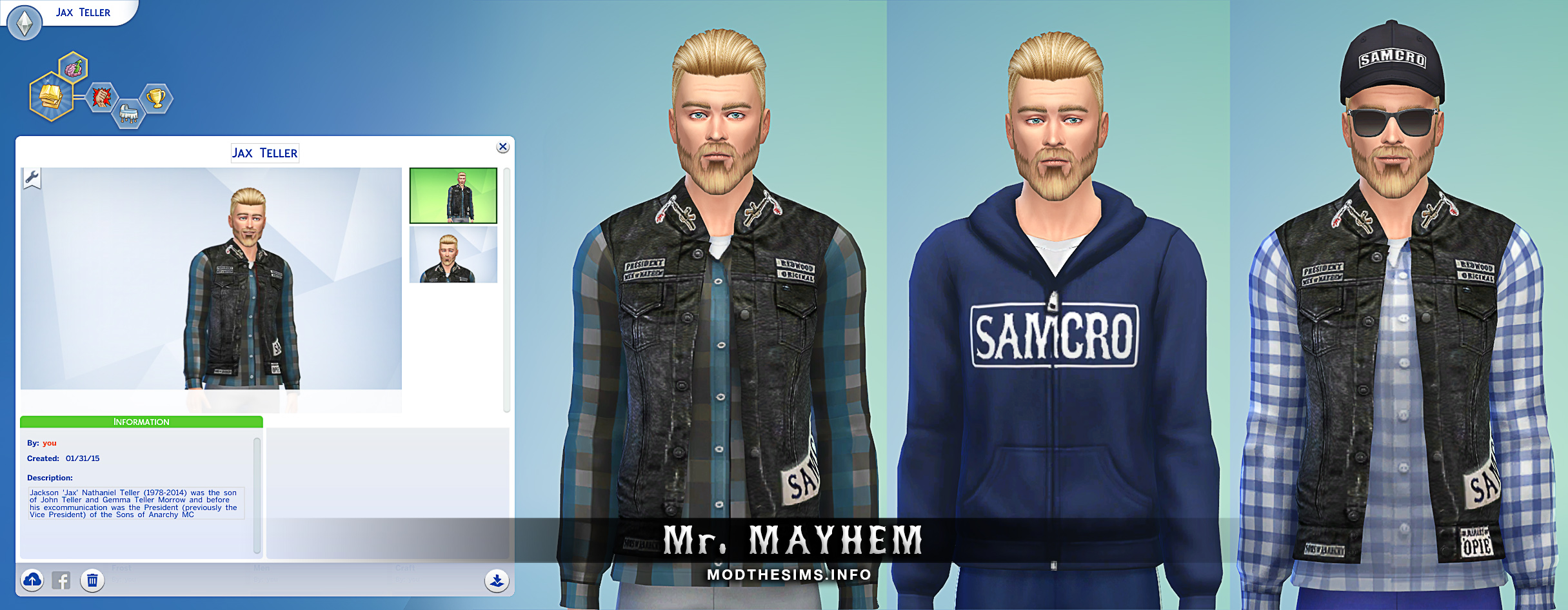 Mod The Sims - Charlie Hunnam / Jax Teller (Sons of Anarchy)