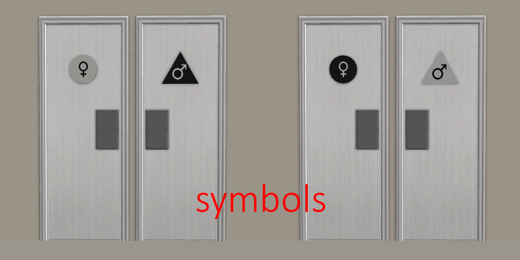 Mod The Sims - Restroom doors, the second - CEP extra and icon recolours