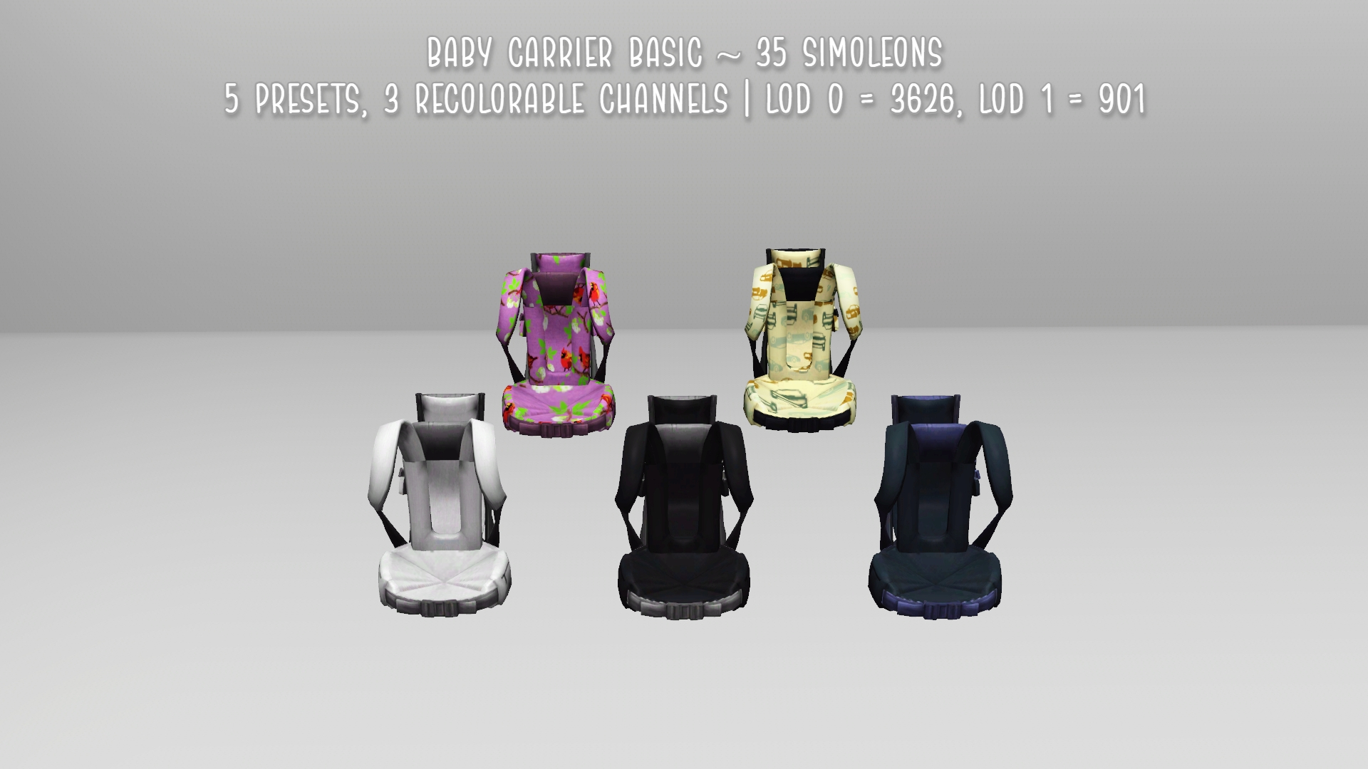 Mod The Sims - Functional Baby Carrier V2