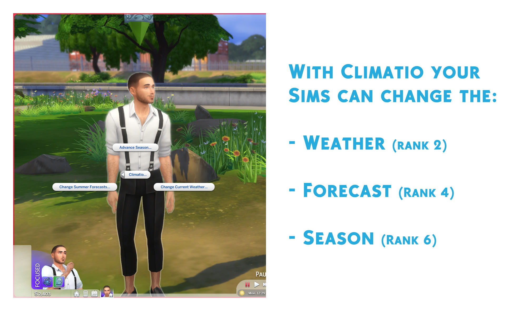 Mod The Sims - Climatio (Weather-Controlling Spell)