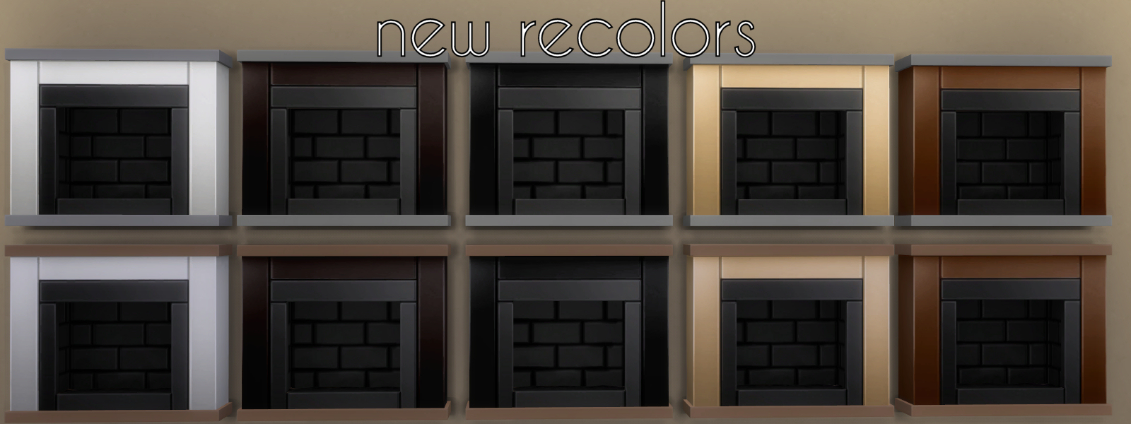 Mod The Sims - 2-Sided and Adjustable Height Wall Fireplaces