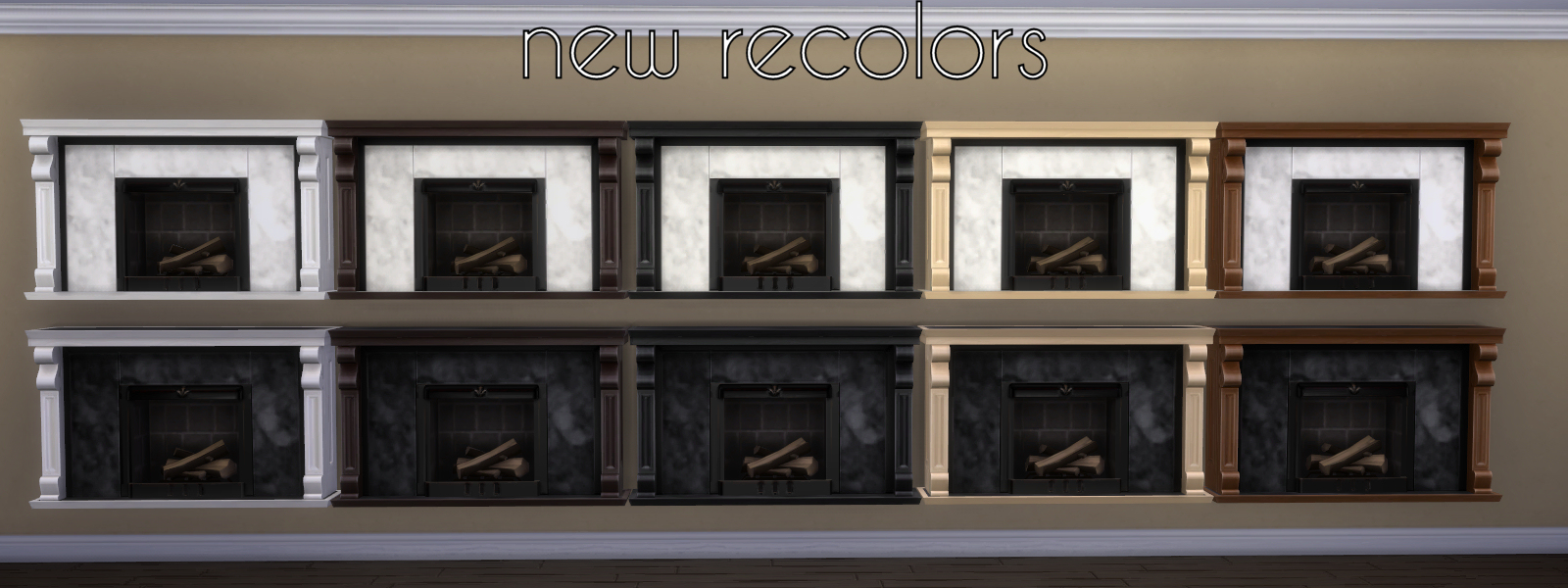 Mod The Sims - 2-Sided and Adjustable Height Wall Fireplaces