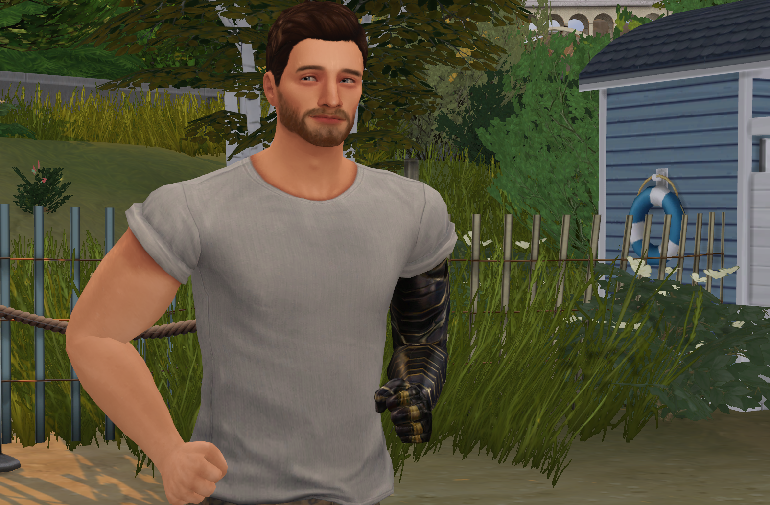 Mod The Sims - [FATWS version] Bucky Barnes metal arm tattoo