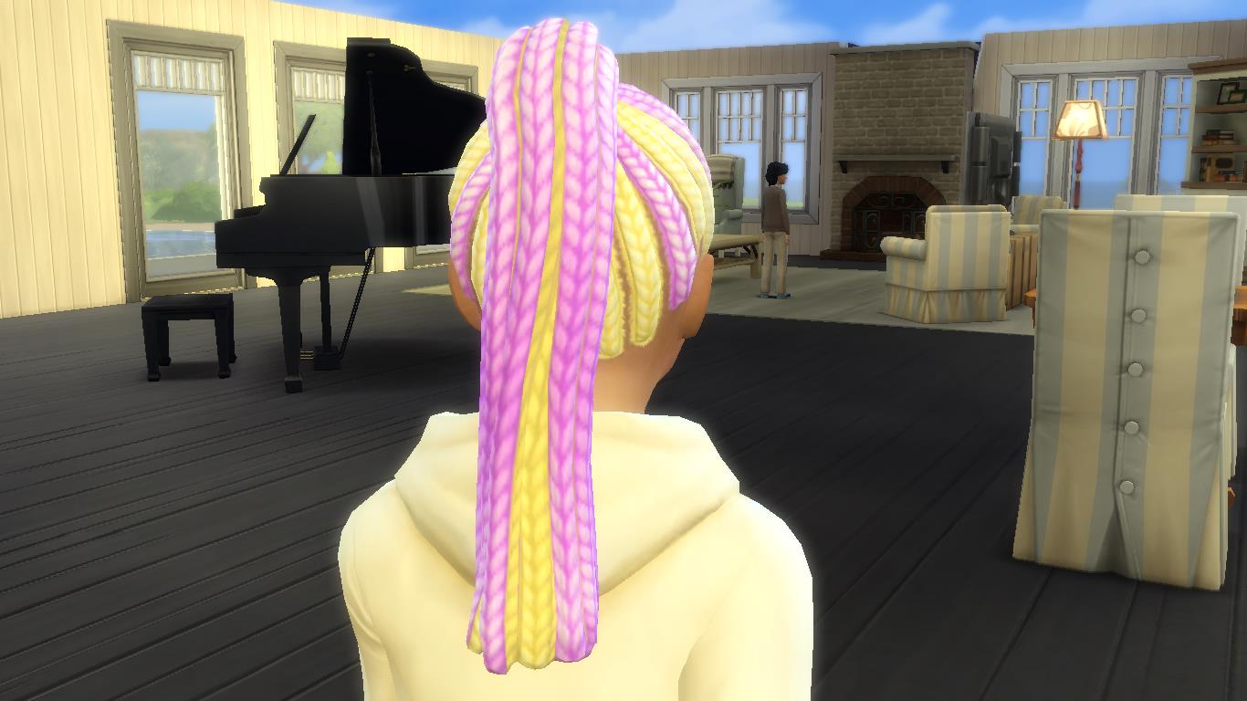 Mod The Sims - Multicolored Braided Ponytail