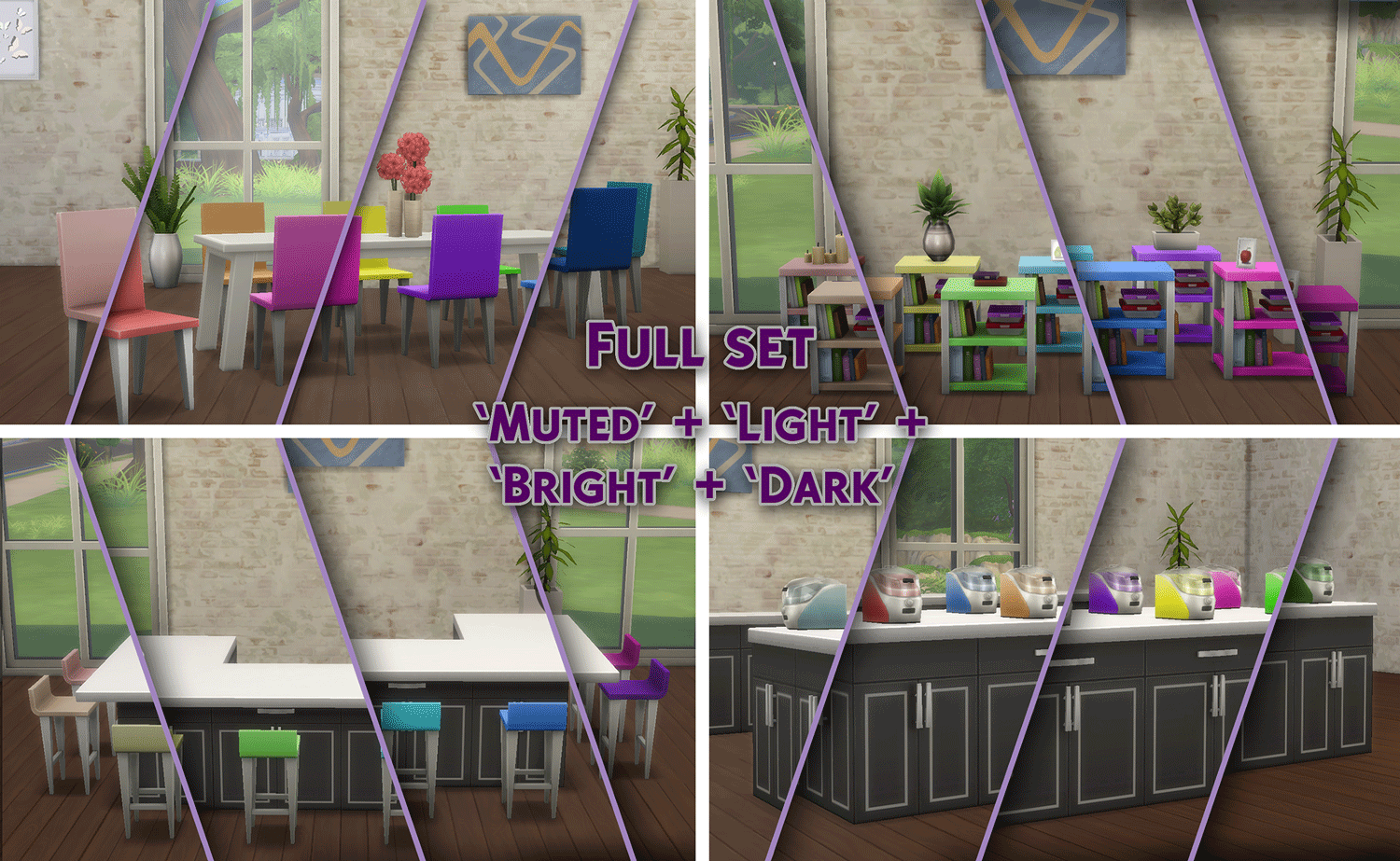 Mod The Sims - 4 Cool Kitchen Objects Recolour - 32 New Colour Options