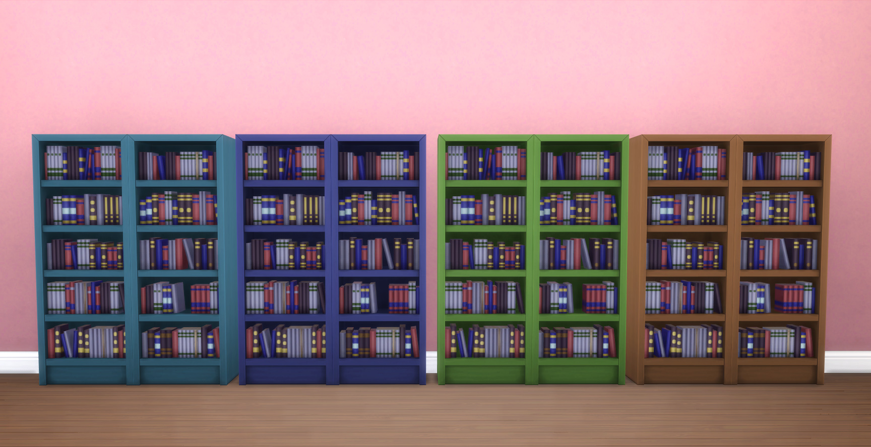 Mod The Sims - Towering Intellect Dual Book Case - 10 New Colours