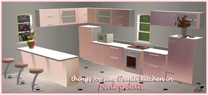 Mod The Sims - Things4Sims Trend-I Kitchen in Pink Gelati